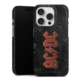 DeinDesign iPhone 15 Pro Handy Premium Case Smartphone Handyh&uuml;lle Schutzh&uuml;lle gl&auml;nzend Acdc Merchandise Logo Premium Case