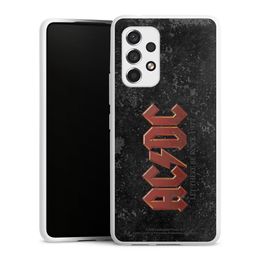 DeinDesign Galaxy A53 5G Handy Silikon H&uuml;lle Case wei&szlig; Handyh&uuml;lle Acdc Logo Merchandise Silikon Case