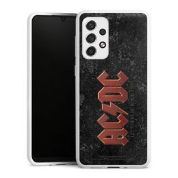 DeinDesign Galaxy A33 5G Handy Silikon H&uuml;lle Case wei&szlig; Handyh&uuml;lle Acdc Logo Merchandise Silikon Case
