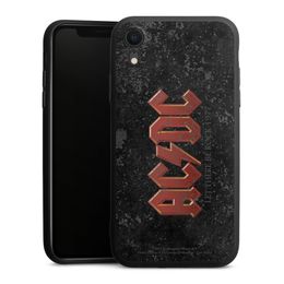 DeinDesign iPhone Xr Handy Premium Silikon H&uuml;lle Handyh&uuml;lle schwarz Case Acdc Merchandise Logo Silikon Premium Case