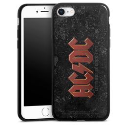 DeinDesign iPhone SE (2020) Handy Slim Case extra d&uuml;nn Silikon Handyh&uuml;lle schwarz H&uuml;lle Acdc Logo Merchandise Silikon Slim Case