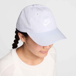 Baseball Cap Nike Sportswear "Nike Club Kids' Unstructured Futura Wash Cap", Jungen, ghost, wei&szlig;, Obermaterial: 100% Baumwolle, Caps, f&uuml;r Jugendliche, unstrukturiert, mit gewaschener Optik