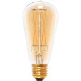 Segula LED-Leuchtmittel "LED Rustika Long Style", Energieeffizienz: G (A-G), gold, L:14,5cm &Oslash;:6,5cm, Leuchtmittel, LED Rustika Long Style, E27, CRI 90, dimmbar
