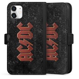 DeinDesign iPhone 11 Handy Klapph&uuml;lle Handyh&uuml;lle aus Kunst Leder schwarz Flip Case Acdc Logo Merchandise Sideflip mit Lasche