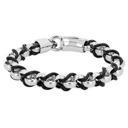 Adelia&acute;s Armband ADELIA&acute;S "Herren Armband aus Leder 19 cm", silber, Armb&auml;nder, Herren, 19cm, Leder, Armband, Zum Verschenken &ndash; ideal zum Weihnachten