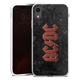 DeinDesign iPhone Xr Handy Silikon H&uuml;lle Case wei&szlig; Handyh&uuml;lle Acdc Merchandise Logo Silikon Case