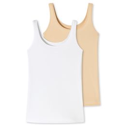 Tr&auml;gertop uncover by Schiesser "Uncover Cotton", Damen, Gr. L, 901, sonstiges, Single Jersey, Obermaterial: 95% Baumwolle, 5% Elasthan, figurbetont h&uuml;ftbedeckend, tiefer Rundhals, Tops Tr&auml;gertop, tiefer Rundhalsausschnitt, breite Tr&auml;ger, elastisch, weich