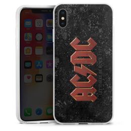 DeinDesign iPhone Xs Max Handy Silikon H&uuml;lle Case transparent Handyh&uuml;lle Acdc Merchandise Logo Silikon Case