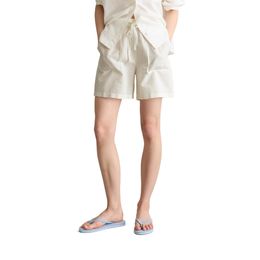 Marc O'Polo Shorts MARC O'POLO DENIM "aus Leinen-Baumwolle-Mix", Damen, Gr. L, Normalgr&ouml;&szlig;en, silky wei&szlig;, Obermaterial: 56% Leinen, 44% Baumwolle, unifarben, regular fit kurz, Hosen Shorts