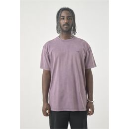 T-Shirt Cleptomanicx "Boxy Tee Ligull Washed", Jungen, Gr. L, lila (flieder), 100% Baumwolle, bestickt, normal, Rundhals, Shirts T-Shirt, mit lockerem Schnitt