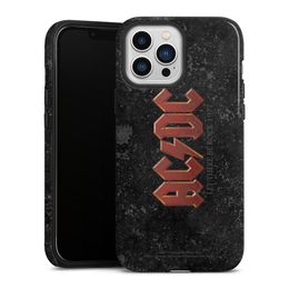 DeinDesign iPhone 13 Pro Max Handy Panzer Handyh&uuml;lle robuste Outdoor H&uuml;lle Schutzh&uuml;lle gl&auml;nzend Acdc Merchandise Logo Tough Case
