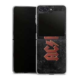 DeinDesign Galaxy Z Flip 5 Handy Hard Case Schutzh&uuml;lle transparent Smartphone Handy H&uuml;lle Acdc Logo Merchandise Hard Case