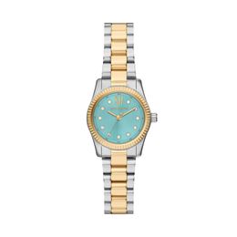 Quarzuhr Michael Kors "LEXINGTON", gold (edelstahlfarben, gelbgoldfarben, blau), Armbanduhren, Damen, Quarzuhr, Armbanduhr, Damenuhr, Edelstahlarmband, analog, Glassteine