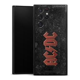 DeinDesign Galaxy S22 Ultra Handy Silikon H&uuml;lle Case schwarz Handyh&uuml;lle Acdc Merchandise Logo