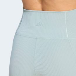 Trainingstights adidas Performance "ALL ME RIB L", Damen, Gr. S, N-Gr, wonder sage, normal, gr., Obermaterial: 86% Polyester, 14% Elasthan, 7/8-L&auml;nge, Hosen
