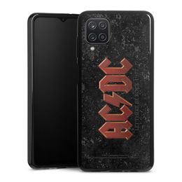 DeinDesign Galaxy A12 Handy Silikon H&uuml;lle Case schwarz Handyh&uuml;lle Acdc Logo Merchandise