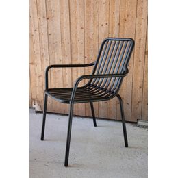 Gartenstuhl VENTURE HOME "Peking, Outdoor-Sitz f&uuml;r den Au&szlig;enbereich", schwarz, schwarz, schwarz, B:60cm H:85cm T:64cm, Aluminium, St&uuml;hle, Gartenstuhl, Outdoorstuhl rund, Aluminiumgestell, outdoor-geeignet