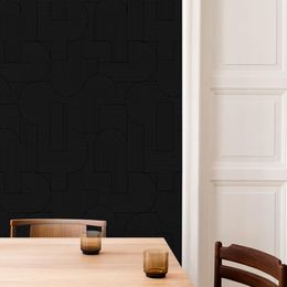 Vliestapete Sublime "Geo", schwarz, B:0,52m H:10m L:10m, Vlies, Tapeten, 10mx52cm (ca. 5m2)