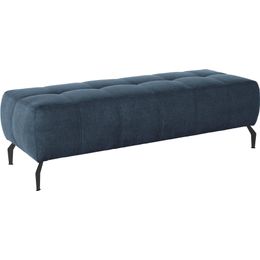 Hocker DOMO collection "Trento, mit Kufenfu&szlig; oder Einzelfu&szlig;", blau (dunkelblau), B:153cm H:45cm T:62cm, 100% Polyester;Struktur fein (100% Polyester);Struktur weich /Chenille-Optik (70% Polyacryl, 30% Polyester), Hocker, Polsterhocker, Fu&szlig;h&ouml;he passend f&uuml;r g&auml;ngige Saugroboter