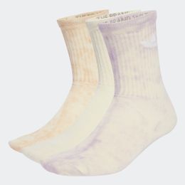 Sportsocken adidas originals "TIE DYE CR S 3P", Damen, Gr. L (43/45), silber (halo blush, silber dawn, cream wei&szlig;), Obermaterial: 50% Baumwolle, 46% Polyester, 3% Elasthan, 1% sonstige Fasern, Socken Sportsocken, f&uuml;r sportive Aktivit&auml;ten und Laufen, mit Batikf&auml;rbetechnik