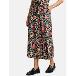 Midirock LIBERT&Eacute; ESSENTIEL "Libert&eacute; Essentiel Skirt ALMA", Damen, Gr. L/XL, leo floral, Obermaterial: 90% Polyester, 10% Elasthan, R&ouml;cke