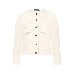 Jackenblazer Betty Barclay "Damen mit Kn&ouml;pfen", Damen, Gr. 38, grau beige, Samt, Obermaterial: 92% Polyester, 8% Elasthan, gerade normal, Rundhals, Blazer