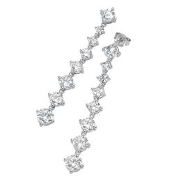 Paar Ohrh&auml;nger "mit Zirkonia oder schwarzem Spinell, Silber 925/-", wei&szlig;, Giorgio Martello MILANO, Ohrringe, Damen, Silber 925 (Sterlingsilber)