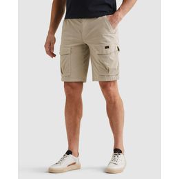 PME-Legend Cargoshorts PME LEGEND "HAWKDOWN SHORTS TECHNICAL NYLON", Herren, Gr. 30, N-Gr, lunar rock, Web, Obermaterial: 63% Baumwolle, 33% Polyamid, 4% Elasthan, normal kniefrei, Hosen, mit zus&auml;tzlichem Tunnelzug- Verschluss