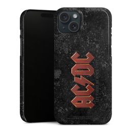 DeinDesign iPhone 15 Plus Handy Premium Case Smartphone Handyh&uuml;lle Schutzh&uuml;lle gl&auml;nzend Acdc Merchandise Logo Premium Case