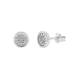 Paar Ohrstecker Tom Tailor "Schmuck Geschenk Silber 925 Kreis rund", silberfarben, kristallwei&szlig;, kristallwei&szlig;, Ohrringe, Damen, Silber 925 (Sterlingsilber), mit Zirkonia (synth.)