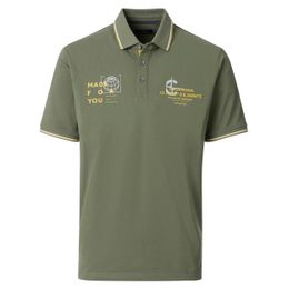 Poloshirt Casamoda "Casamoda Polo-Shirt Print", Herren, Gr. L, dunkelgr&uuml;n, 100% Baumwolle, Shirts