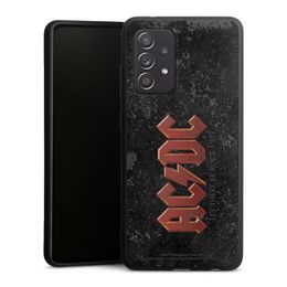 DeinDesign Galaxy A52s 5G Handy Premium Silikon H&uuml;lle Handyh&uuml;lle schwarz Case Acdc Merchandise Logo Silikon Premium Case