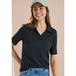Poloshirt Cecil, Damen, Gr. L (42), palm breeze gr&uuml;n, Web, 100% Baumwolle, unifarben, comfort fit normal, hoch geschlossener Ausschnitt, abgesteppt, Shirts, in Unifarbe