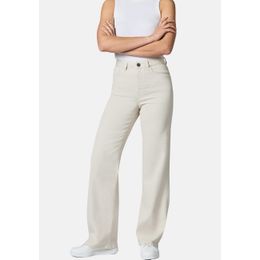 Chinohose PEAK TIME "Cyrele", Damen, Gr. 26, L&auml;nge 32, orbit sand, Stoff, Material: 93% Baumwolle, 6% Elastomultiester, 1% Elasthan, weit lang, Hosen Chinohose, Lange Wide-Leg-Hose mit Bio-Baumwolle