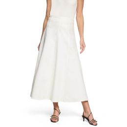 Midirock Zero "Damen mit Rei&szlig;verschluss", Damen, Gr. 34, cream denim, Satin, Obermaterial: 26% Polyester, 3% Elasthan, 71% Baumwolle, ausgestellt lang, R&ouml;cke, Material.