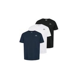 Kurzarmhemd Kappa "Kappa T-shirt 3er-Pack KMLogo Cafers", Herren, Gr. L, Normalgr&ouml;&szlig;en, wei&szlig;, schwarz, blau marine, Obermaterial: 100% Baumwolle, Hemden