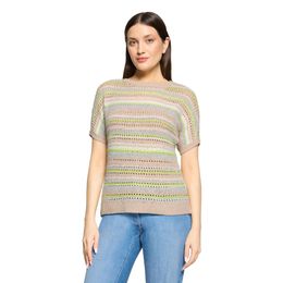 Kurzarmshirt Betty Barclay "Damen mit U-Boot-Ausschnitt", Damen, Gr. 36, patch beige, cream, Strick, Obermaterial: 58% Polyacryl, 42% Polyamid, loose fit normal, Rundhals, Shirts