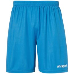 Shorts Uhlsport "Shorts CENTER BASIC - OHNE INNENSLIP", Herren, Gr. S, US, blau (cyan), Obermaterial: 100% Polyester PES., Hosen Shorts