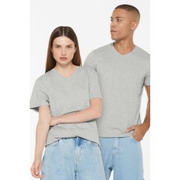 V-Shirt Harlem Soul, Damen, Gr. L, grau (graumelange, graumelange), Single Jersey, Material: 88% Baumwolle, 12% Polyester, unifarben, regular fit normal, V-Ausschnitt, eingesetzt gerader Abschluss, Shirts, mit Baumwolle