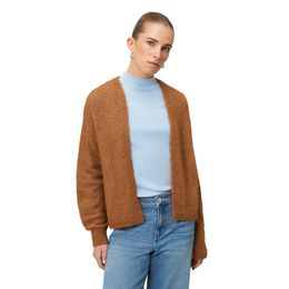 Strickjacke Zero "Damen offener Style", Damen, Gr. L, camel mouline, Strick, Obermaterial: 5% Wolle, 49% Polyester, 21% Polyester, 8% Polyacryl, 15% Polyamid, 2% Elasthan. F&uuml;llung:, aufgeraut, figurumspielend normal, V-Ausschnitt, weit B&uuml;ndchen krempelbar, Strickjacken Strickjacke