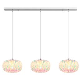 Globo LIGHTING H&auml;ngeleuchte "JUANA", verchromt, 3, &Oslash; 25cm H: 120cm, 1 Stk., Leuchten, Verchromte H&auml;ngeleuchte mit Klarglas, modern & flexibel, H&auml;ngeleuchte