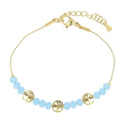 Adelia&acute;s Armband ADELIA&acute;S "Damen Armband &ndash; Lebensbaum aus Edelstahl mit Perle 16,5 cm", blau (gold), Armb&auml;nder, Damen, 16cm, Edelstahl, Armband, Ideal als Geschenk zum Valentinstag