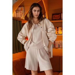 Shorts SENSES.THE LABEL, Damen, Gr. M/L, Normalgr&ouml;&szlig;en, beige sense, Frottee, Material: 60% Viskose, 36% Polyester, 4% Elasthan, unifarben, relaxed fit kurz, Hosen Shorts, mit Elastikbund