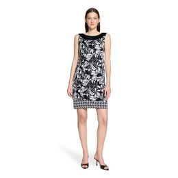 Jerseykleid Betty Barclay "Damen ohne Arm", Damen, Gr. 36, Normalgr&ouml;&szlig;en, dunkelblau, wei&szlig;, Obermaterial: 100% Polyamid. Futter: 100% Polyamid, figurumspielend kurz, U-Boot-Ausschnitt, Kleider Jerseykleid