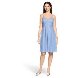 Cocktailkleid Vera Mont "Damen kn&ouml;chellang", Damen, Gr. 30, Normalgr&ouml;&szlig;en, blau, silber, T&uuml;ll, Obermaterial: 100% Polyester. Futter: 100% Polyester, ausgestellt lang, V-Ausschnitt, Kleider
