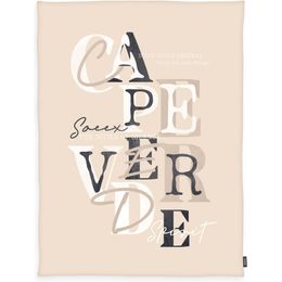 Wohndecke SOCCX "Cape Verde Sand", beige (natur), B:150cm L:200cm, Polyester, Wohndecken, Wohndecke, gewebtes Label