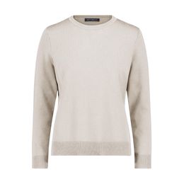 Strickpullover Betty Barclay "Damen mit Rundhalsausschnitt", Damen, Gr. 36, beige, Strick, Obermaterial: 55% Viskose, 30% Polyester, 15% Polyamid, Basic, gerade lang, Rundhals, Pullover Strickpullover