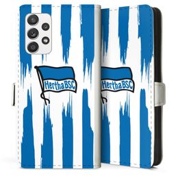 DeinDesign Galaxy A52s 5G Handy Klapph&uuml;lle Handyh&uuml;lle aus Kunst Leder wei&szlig; Flip Case Bundesliga Hertha Bsc Official Licensed Product Sideflip mit Lasche