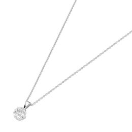 Kette mit Anh&auml;nger Smart Jewel "Bl&uuml;te, Zirkonia Steine, Silber 925", silber, Halsketten, Damen, 45cm, Silber 925 (Sterlingsilber)