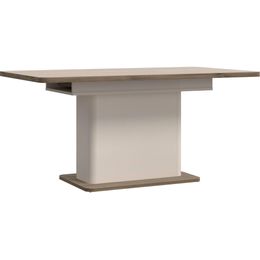 Esstisch FORTE "Lacetti", valencia eiche, sand, valencia eiche, B:160cm H:76,4cm T:90cm, Tische, Esstisch, Einfacher Auszug auf 2,00 mtr.